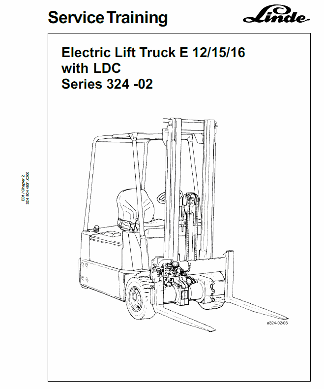 Linde Type 322, 323, 324 Forklift Model: E10, E12, E14, E15, E16, E20 ...