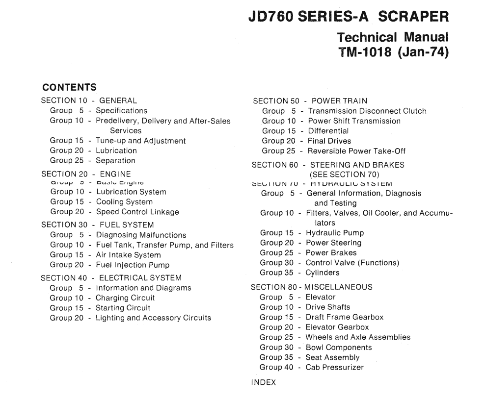 John Deere 760A Scraper Repair Technical Manual (TM1018)