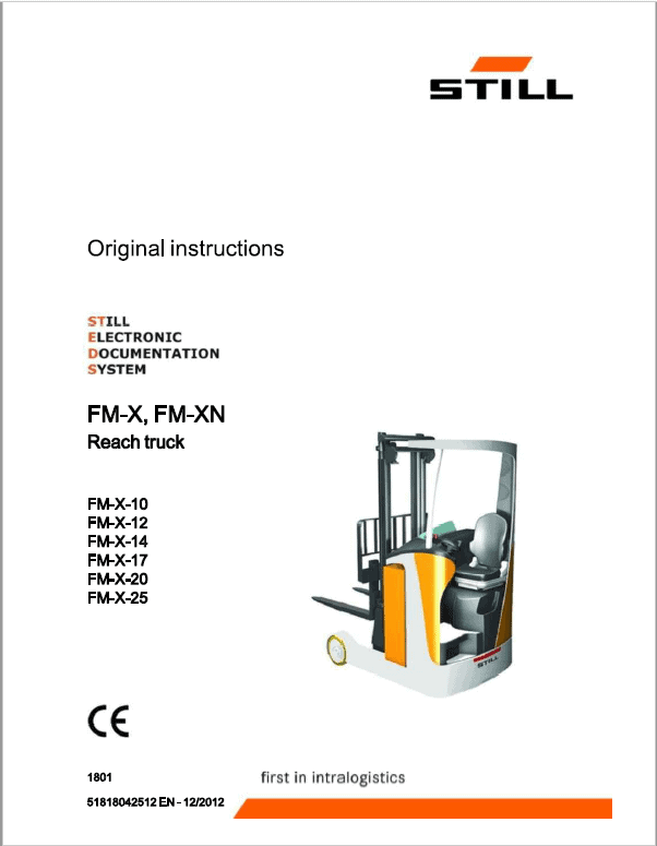 Still FM-X-10 - FM-X-25 all Model Reach Truck Workshop Repair Manual