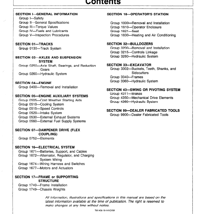 John Deere 70D Excavator Technical Manual (TM1407 and TM1408) John Deere 70D Excavator Technical Manual (TM1407 and TM1408)