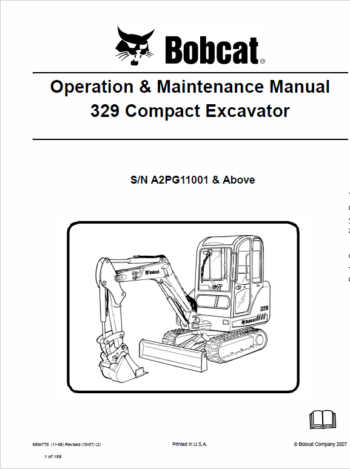 Bobcat 329 Compact Excavator Service Manual