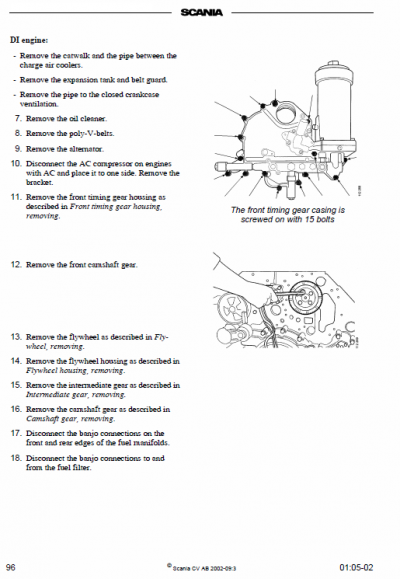 Scania DC16, DI16 16-litre Engine Workshop Service Manual