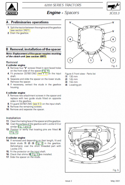 Massey Ferguson 6235, 6245, 6255, 6260 Tractor Service Manual