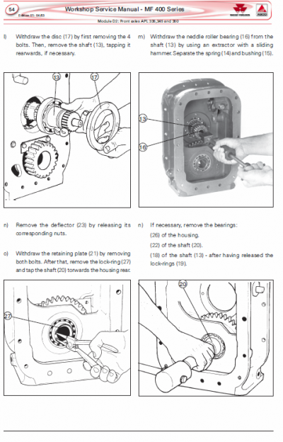 Massey Ferguson MF 415, 425, 435, 440 Tractor Service Manual