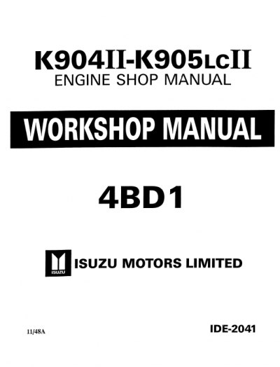 Isuzu 6BB1, 6BD1, 6BG1, 6BD1T, 6BG1T Engine Workshop Manual
