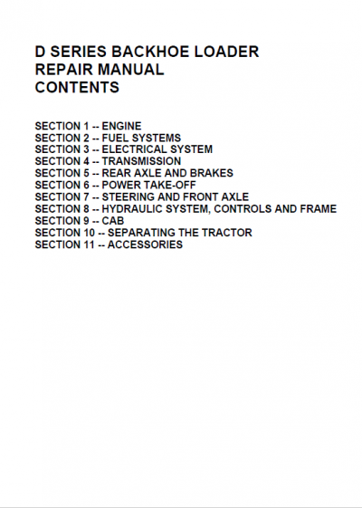 Ford 455D, 555D, 575D, 655D, 675D Backhoe Loader Service Manual