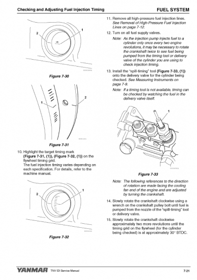 Yanmar 3TNM74F, 3TNV74F, 3TNV80F Engines Repair Service Manual