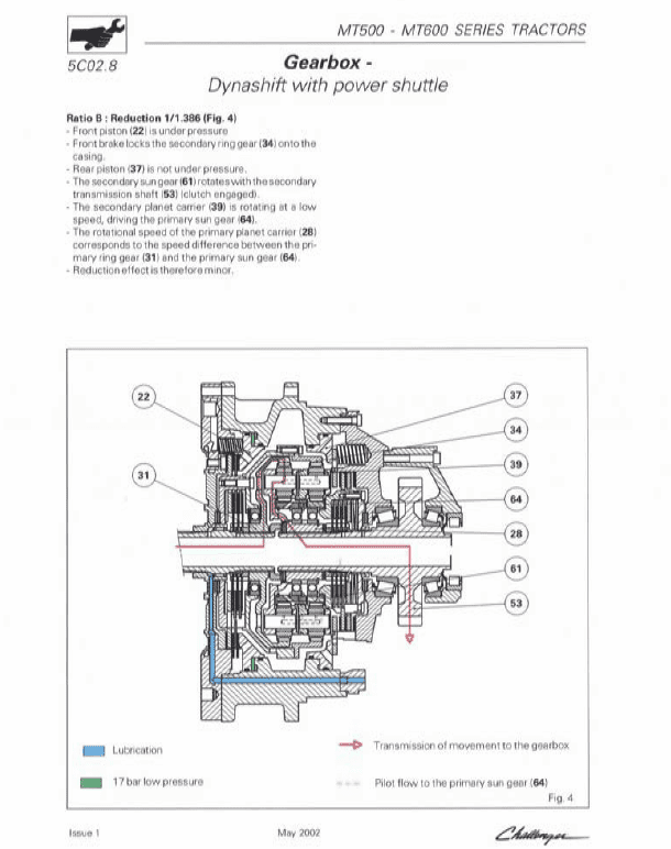 Challenger MT535, MT545, MT565 Tractor Workshop Manual