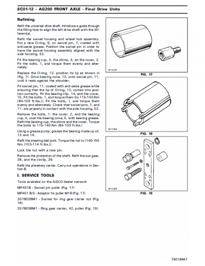 AGCO Allis 9755, 9765, 9775, 9785 Tractors Service Manual