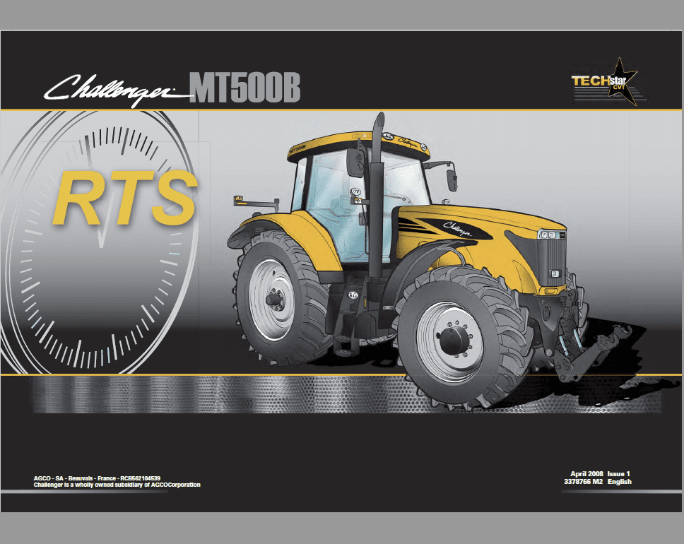 Challenger MT525B, MT535B, MT545B, MT555B Tractor Workshop Manual
