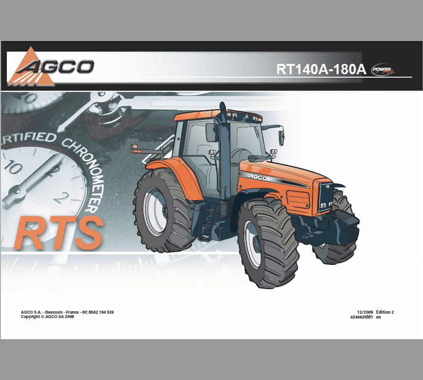 AGCO RT110A, RT120A, RT140A, RT155A, RT180A Tractor Service Manual