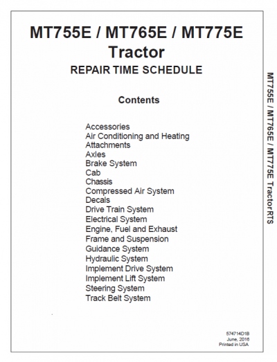 Challenger MT755E, MT765E, MT775E Tractor Service Manual