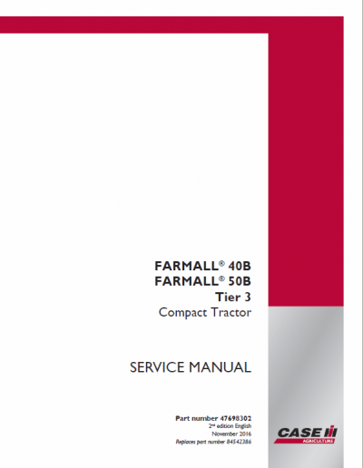 Case Farmall 40B, 50B Tractor Service Manual