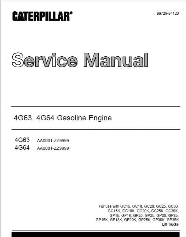 CAT DP15, DP18, DP20, DP25, DP30, DP35 Forklift Lift Truck Service Manual