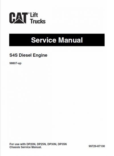 CAT GP15, GP18, GP20, GP25, GP30, GP35 Forklift Lift Truck Service Manual