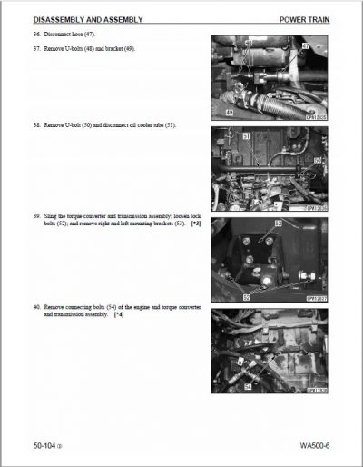 Komatsu WA500-6, WA500-6R, WA500-6, WA500-6RR Wheel Loader Service Manual
