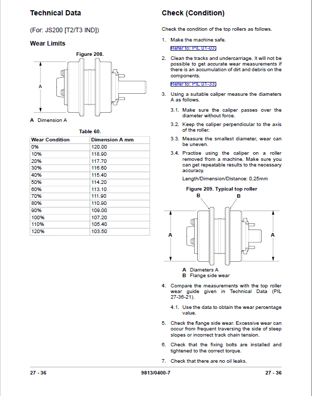 JCB JS140, JS200, JS205, JS215 Excavator Service Manual