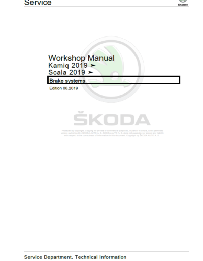 SKODA SCALA (NW, NW1) Repair Service Manual