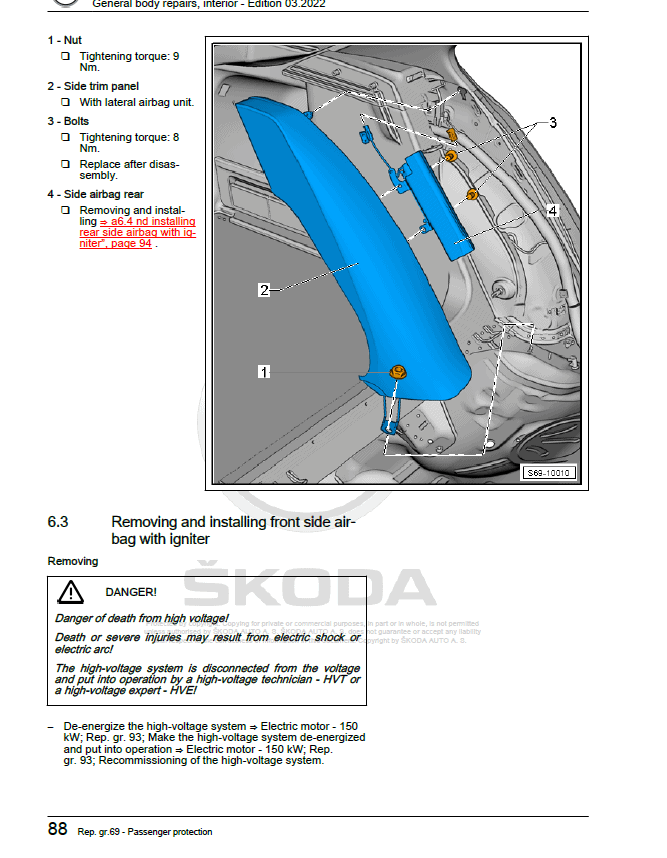 SKODA ENYAQ (5A, 5AC, 5AZ) Repair Service Manual