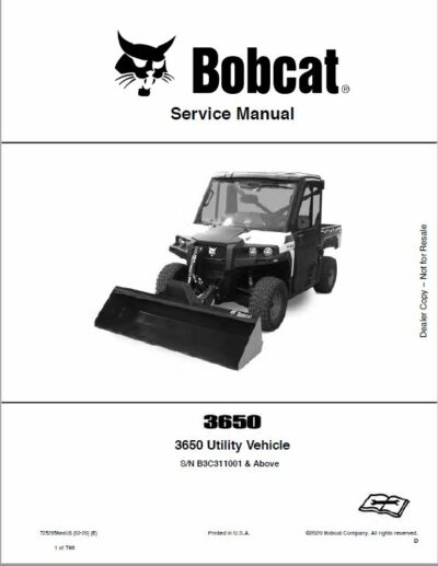 Bobcat 3650 Toolcat Utility Vehicle Service Repair Manual