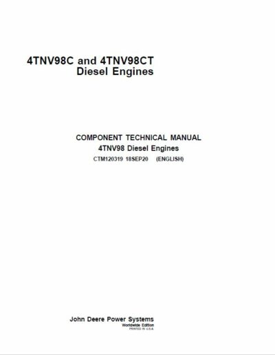 John Deere 4TNV98C, 4TNV98CT Diesel Engine Component Technical Manual ...