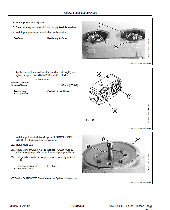 John Deere 643H, 843H Feller Buncher Service Repair Manual (TM1844 and ...