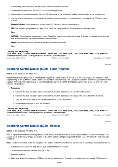 Caterpillar CAT 277B Multi Terrain Loader Service Repair Manual ...
