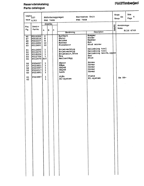 Timberjack 1270 Wheeled Harvesters (SN 12700607–12700736) Parts Catalog ...