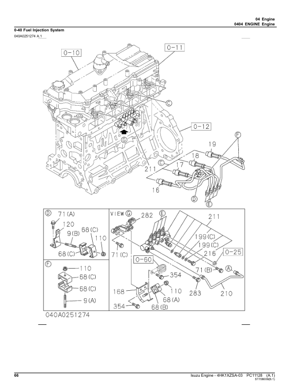 Isuzu 4HK1, 4HK1XZSA-03 Engine Parts Catalog Manual - PC11128