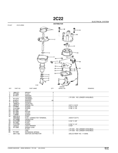 John Deere 500B Tractor Loader Backhoe Parts Catalog Manual - PC1128
