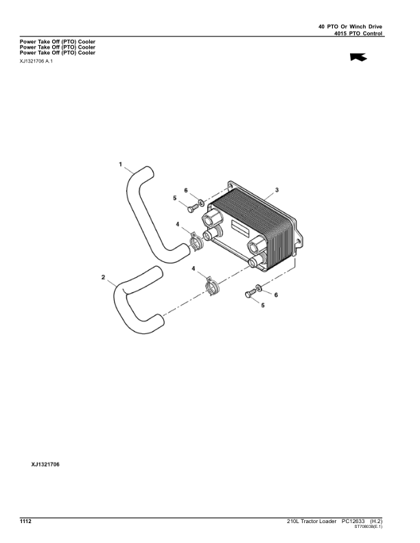 John Deere 210l Tractor Loader Sn 1t8210el F892600 Parts Catalog