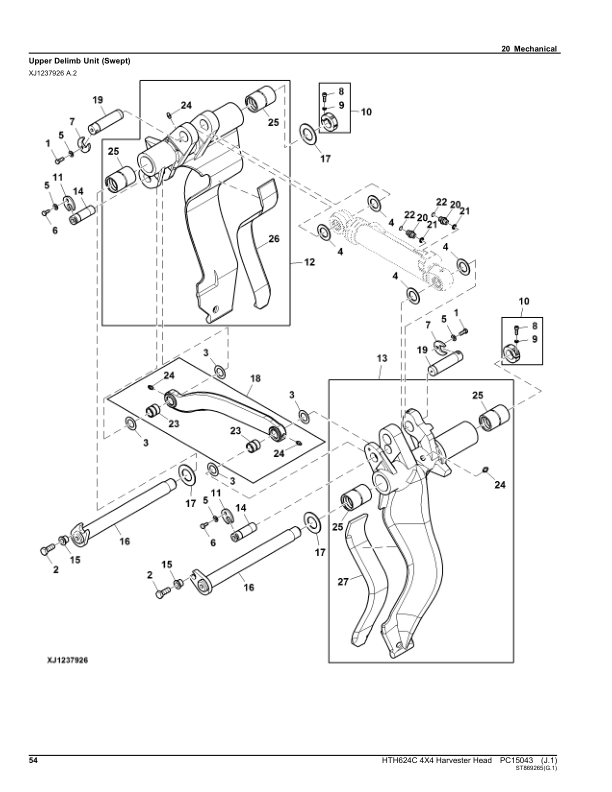 John Deere HTH624C 4X4 Harvesting Heads Parts Catalog Manual - PC15043