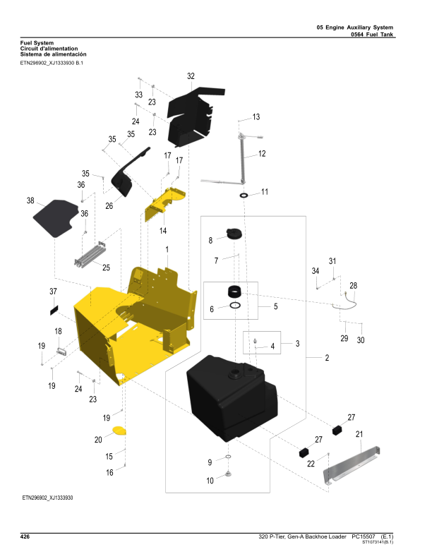 John Deere 320 P Backhoe Loaders (SN DA00001- & CA00001-) Parts Catalog ...