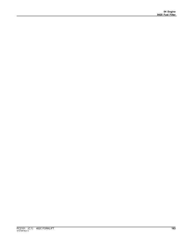 John Deere 482C Forklifts Parts Catalog Manual - PC2101