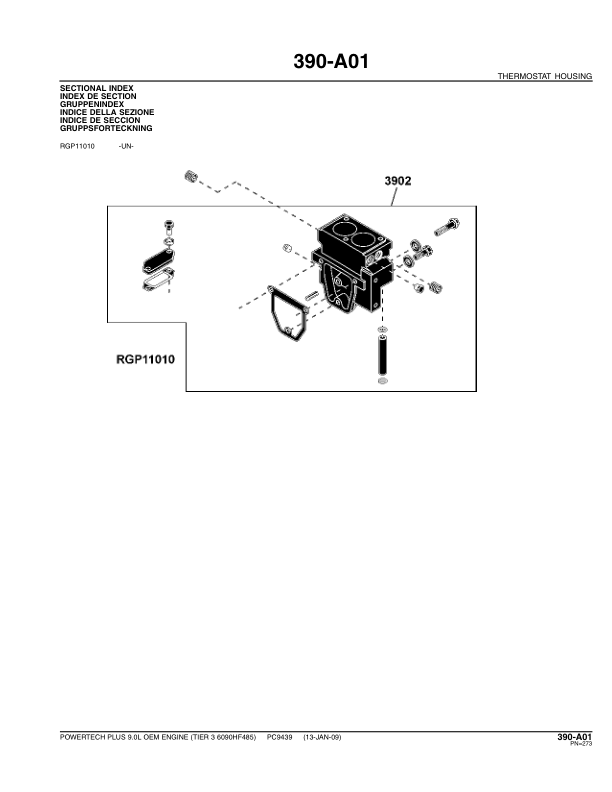 John Deere 9.0L, 6090 Engines TIER 3 - 6090HF485 Parts Catalog Manual ...
