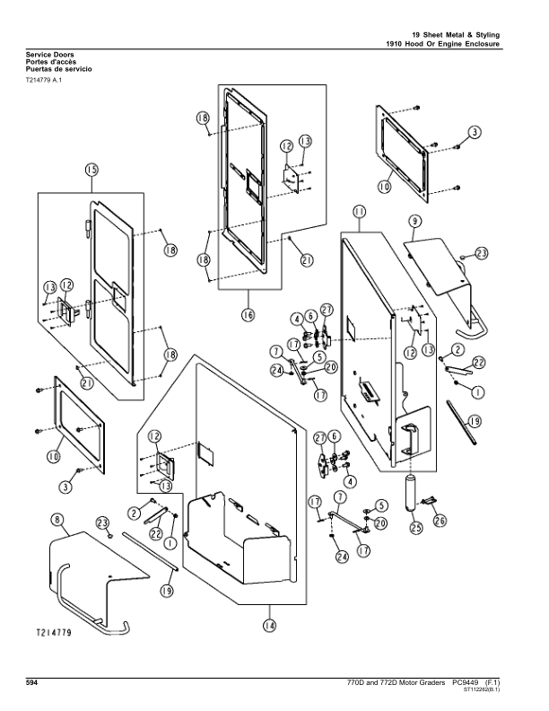 John Deere 770D, 772D Motor Graders Parts Catalog Manual - PC9449