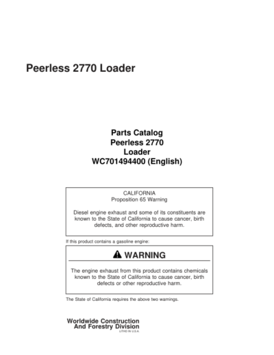 Peerless 2170, 2770 Knuckleboom Loader (SN CB1000-CE1114) Parts Catalog ...