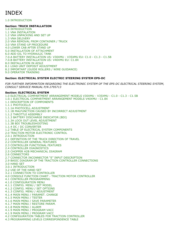 Hyster C1.0, C1.3, V30XMU Man-Up Turret Trucks A467 Series Repair Manual
