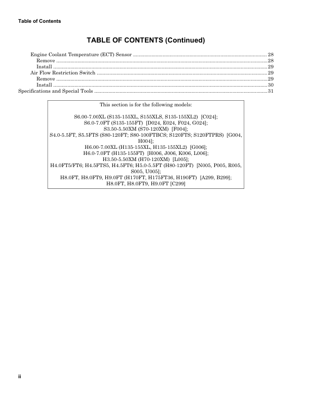 Hyster H170FT, F175FT36, F190FT Forklift Trucks C299 Series Repair Manual