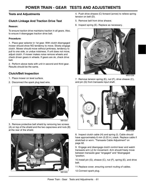 John Deere JS60H, JS63, JS63C Walk Behind Rotary Mowers Repair Manual (TM2209)