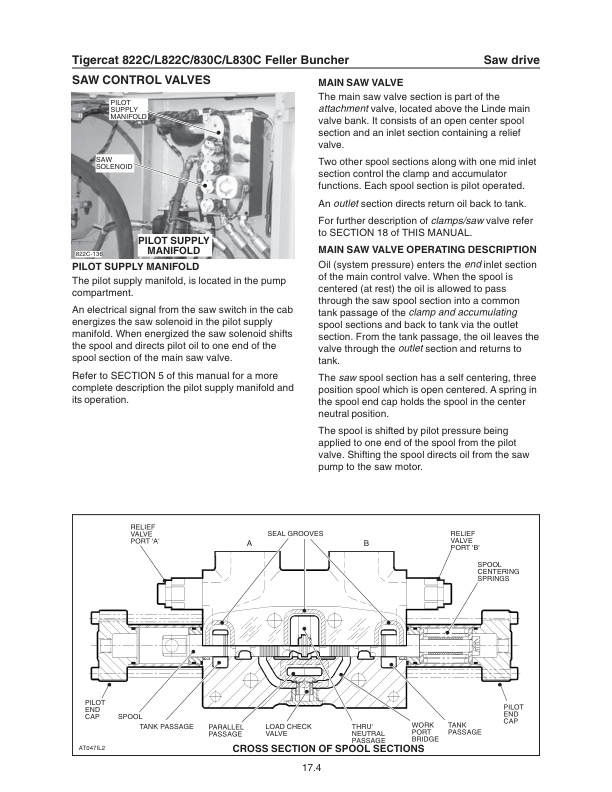 Tigercat 822C, L822C, 830C, L830C Feller Buncher Repair Service Manual