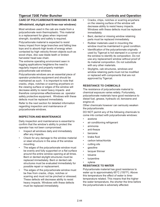 Tigercat 720E Feller Buncher Repair Service Manual (SN 7204401 - 7205500)