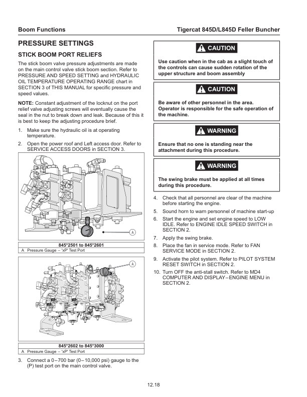 Tigercat 845D, 845T, L845D Feller Buncher Repair Service Manual