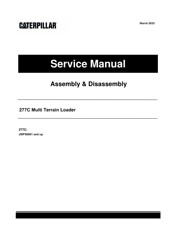 Caterpillar CAT 277C Multi Terrain Loader Service Repair Manual ...
