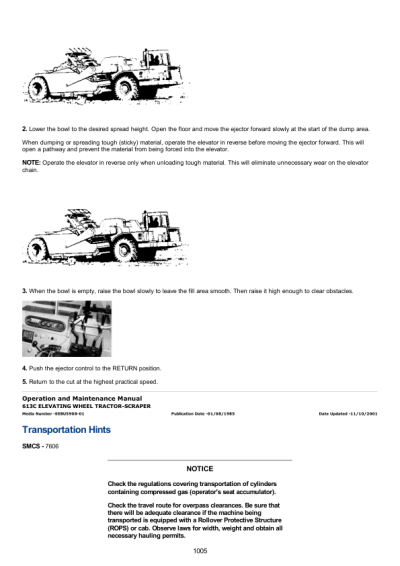 Caterpillar CAT 613C Scraper Service Repair Manual (92X00001 and up)