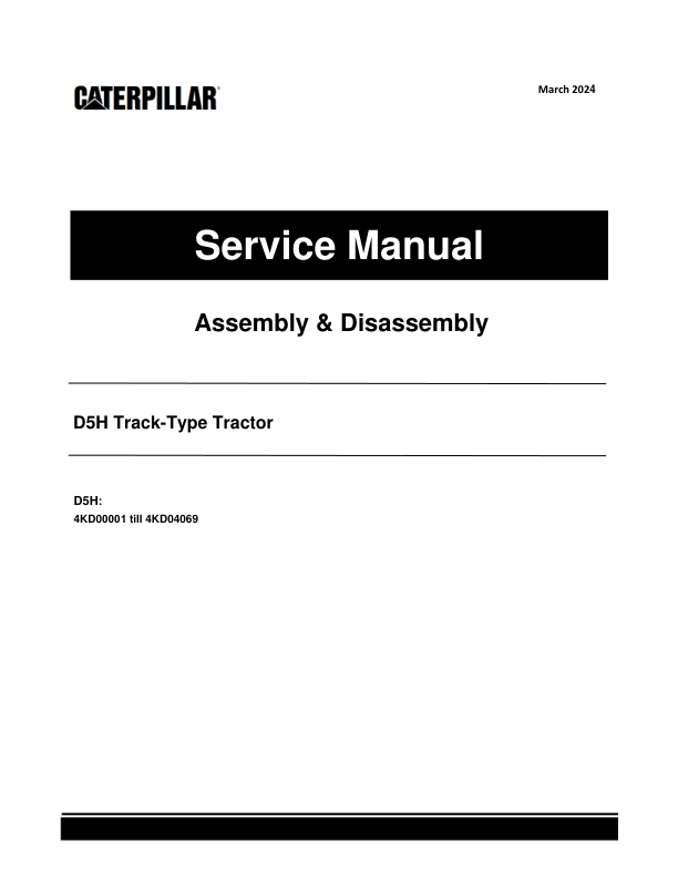 Caterpillar CAT D5H Track-Type Tractor Service Repair Manual (4KD00001 ...