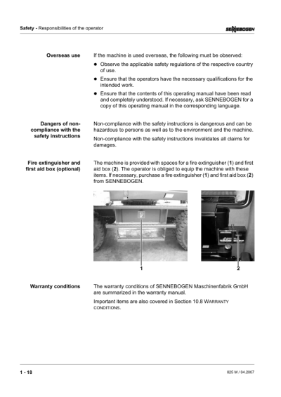Sennebogen 825.0.1061 Operators, Maintenance and Parts Manual