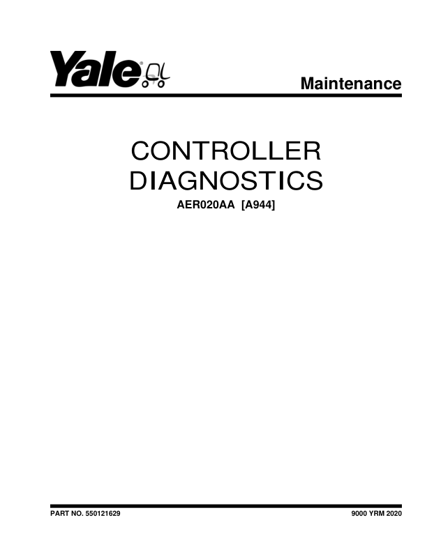 Yale AER020AA Lift Truck A944 Service Repair Manual