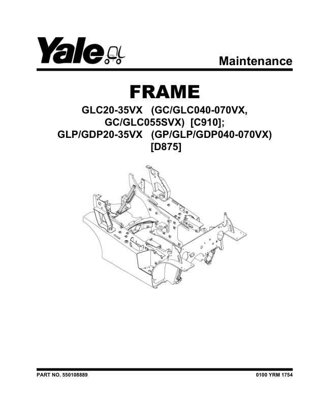 Yale GLP020VX, GLP025VX, GLP030VX, GLP035VX Forklift D875 Series Repair ... Yale GLP020VX, GLP025VX, GLP030VX, GLP035VX Forklift D875 Series Repair ...