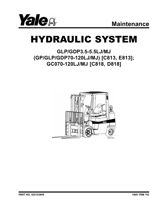 Yale GLP3.5LJ, GLP4.0LJ, GLP4.5MJ, GLP5.0MJ, GLP5.5MJ Forklift C813 ...